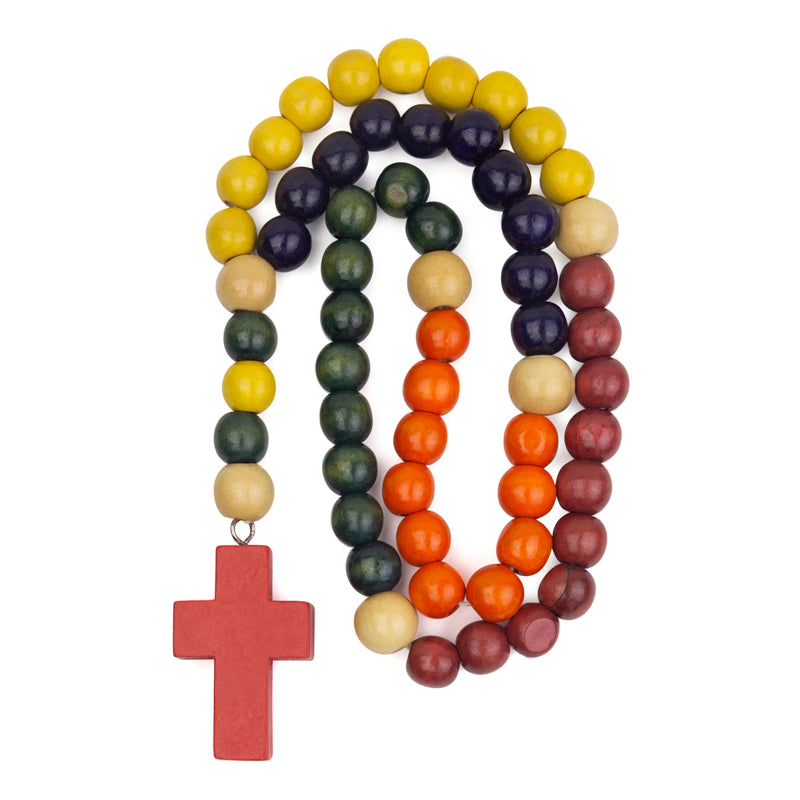 Singer 15mm Colored Wood Bead Child's Rosary with Cross, SR3373 – St ...
